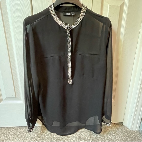 a.n.a | Tops | Ana Black Sheer Shirt | Poshmark